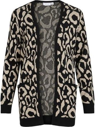 Vila Vila Knit Vitif Open L/S Cardigan en Tricot-Noos, Black Beauty, L Femme