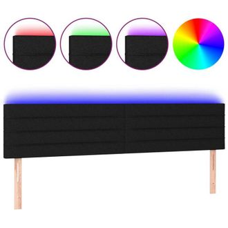 vidaXL Led Kopfteil Schwarz 180x5x78/88 cm Stoff Vidaxl