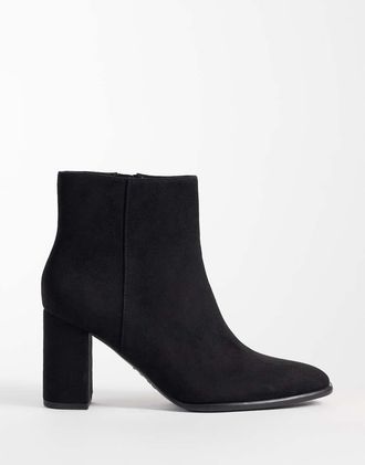 New Look bottines &agrave; talons en daim synth&eacute;tique noires
