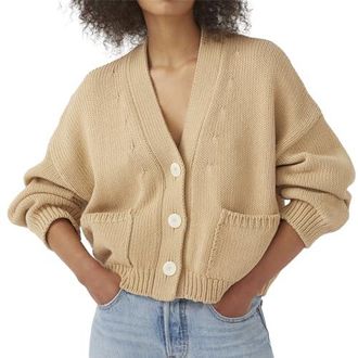 Generic Cardigan en tricot &eacute;pais &agrave; manches longues pour femme, coupe d&eacute;contract&eacute;e, v&ecirc;tement dext&eacute;rieur boutonn&eacute; avec poches, gris, taille XL, pour un usage qu