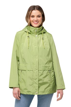 Ulla Popken Damen Spezialistin Hyprar Windbreaker: Mit Kapuze 825242 Übergangsjacke, Grün, 50-52 EU