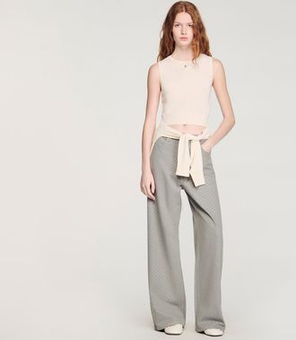 Sandro Kurzer Strickpullover ohne &Auml;rmel