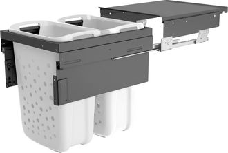 Hailo W&auml;schesammler 3270811 | Laundry Carrier 45 LC Slide SC | 66 Liter | W&auml;schekorb mit Schiebedeckel | Schmutzw&auml;sche-Beh&auml;lter | platzsparender W&auml;schebeh&auml;l