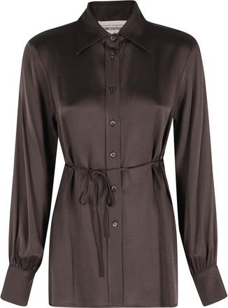 Semicouture Femme, Blouses et Chemises, Brun, Taille: 42 FR Juana Tie-Waist Shirt