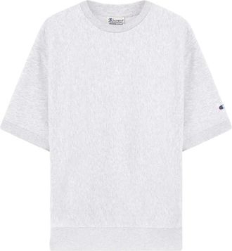 Champion Homme, Tops, Blanc, Taille: M Crewneck Short Sleeves SweaT-shirt