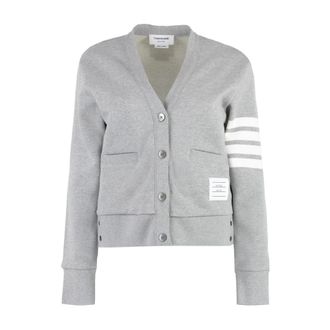Thom Browne Pull Col Rond Quatre Bandes - Femme - Pulls - Gris - Taille: 42 FR
