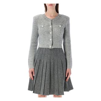 Self Portrait Femme, Pulls, Gris, Taille: 40 FR Lace Collar Cardigan