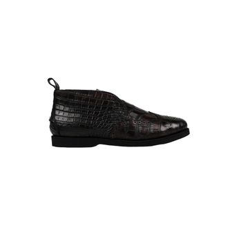 Kiton Homme, Chaussures, Brun, Taille: 40 1/2 EU Leather Crocodile Bottes