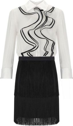 Elisabetta Franchi ROBE BLANCHE NOIRE ELISABETTA FRANCHI