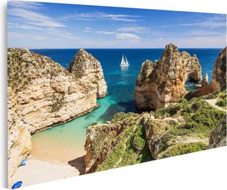 Islandburner Bild auf Leinwand Schöner Strand Lagos Stadt Algarve Region Portugal Schöne Bucht Bilder Wandbilder Poster