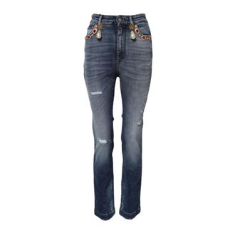 Dolce & Gabbana Blaue Rhinestone High Waist Skinny Jeans - - Jeans - Damen - Blau - XS