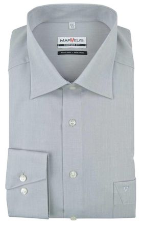Marvelis Herren Businesshemd Langarm Comfort-Fit,Chambray,New Kent,Mittelgrau 60,47