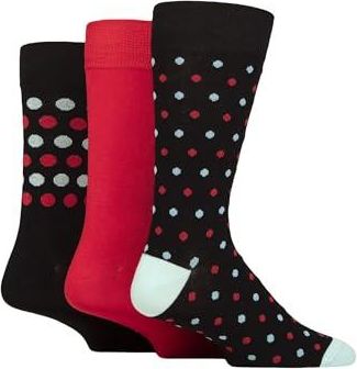 Glenmuir Glenmuir Lot de 3 paires de chaussettes en bambou pour homme, Noir, rouge, bleu, 7-11