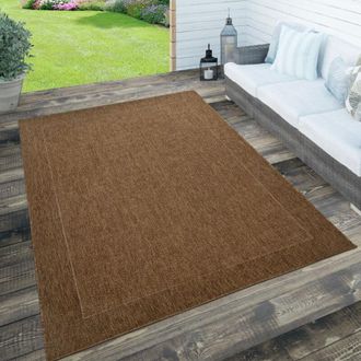 Paco Home Paco Home In- & Outdoor Teppich, Terrasse u. Balkon, Wetterfest Einfarbig m. Struktur 200x290 cm, Braun
