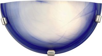 Brilliant Mauritius Wandhalbschale, 1x E27 max. 53 W, Metall/Glas, blau 90105/03