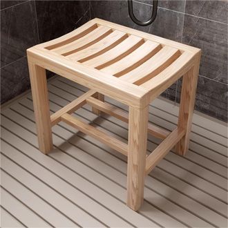 Generic Duschsitzbank aus Teakholz, 42 x 28 x 43 cm, wasserdichter Badezimmerstuhl, Spa-Fu&szlig;st&uuml;tze, Rasierhocker, Badezimmer/Wohnzimmer/T&uuml;r/Balkon/Schlafzimmer