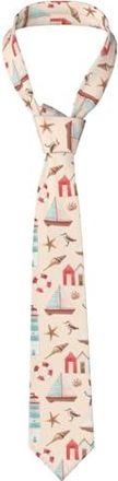 Generic Cravate Aquarelle Plage Motif Marin Beige Tendance Cravates Formelle Cravates Homme Pour Travail Mariage L&Eacute;cole