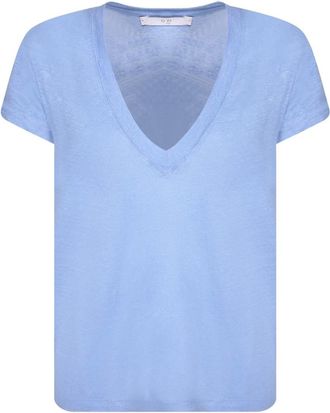 Iro Iro, Femme, Tops, Bleu, Taille: 36 FR T-shirt en lin