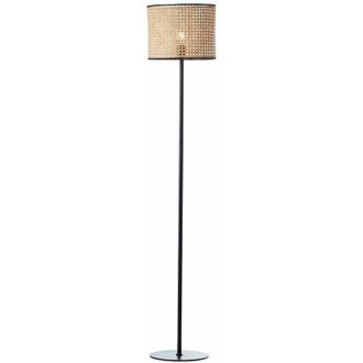 Brilliant Lampe Wiley Standleuchte 1flg rattan 1x A60, E27, 60W, geeignet für Normallampen (nicht enthalten) Mit Fußschalter
