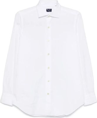 Finamore Homme, Chemises, Blanc, Taille: M Chemise Blanche à Boutons Fabriquée en Italie