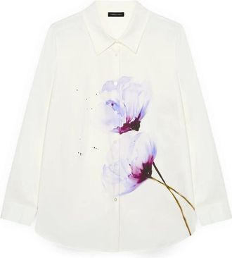 Fiorella Rubino Femme, Blouses et Chemises, Blanc, Taille: 50 FR Chemise &agrave; imprim&eacute; floral