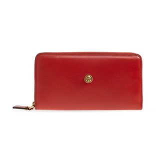 Versace Femme, Accessoires, Rouge, Taille: ONE Size Embl&egrave;me Leather Wallet