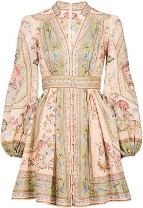 Zimmermann Robe courte &agrave; motif floral en lin et coton