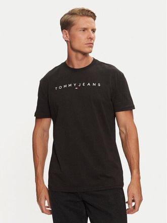 Tommy Jeans T-Shirt Linear Logo DM0DM20744 Schwarz Regular Fit