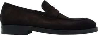 Magnanni Pennyloafer aus weichem Wildleder mit flachem Blockabsatz in