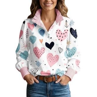 Generic 2026 Chemise Femme Saint-Valentin Manches Longues Sweat Pull Col Rond Couleur Unie Top Sweater Outdoor Oversize Vetement pour Printemps Automne Hiver 