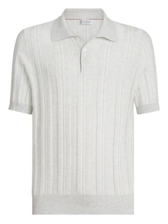 Brunello Cucinelli Poloshirt mit Knopfleiste - Grau
