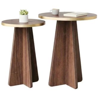 Dmora Couchtisch Leostris, Zeitschriftenhalter, 40x40x50h cm Gold