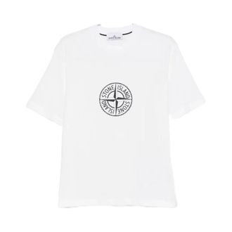 Stone Island Homme, Tops, Blanc, Taille: L T-Shirt