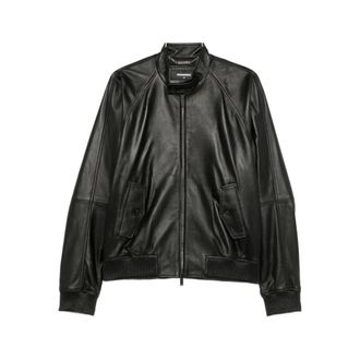 Dsquared2 Homme, Vestes, Noir, Taille: 4XL Blouson Bomber en Cuir