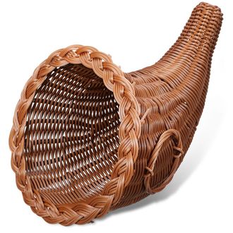 Cabilock Erntedank-F&uuml;llk&ouml;rbe: Weinrebenkorb Aus Weidengeflecht Aus Horn Herbstbrotkorb Aus Rattan Tischaufsatz Aus Weidengeflecht Obst-Servierplatte Als F&uuml;r