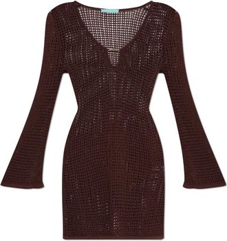 Melissa Odabash Femme, Maillots de bain, Brun, Taille: 42 FR Robe Ellis en Maille Crochet&eacute;e
