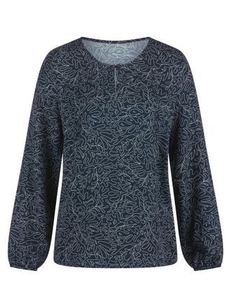 Peter Hahn Bluse Rundhals-Ausschnitt Peter Hahn blau