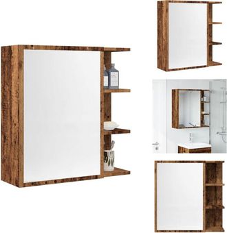vidaXL Spiegelschrank Altholz-Optik 62,5x20,5x64 cm Holzwerkstoff - Spiegelschrank - Spiegelschr&auml;nke - Badezimmer Spiegelschrank - Badezimmer Spiegelschr&auml;nke