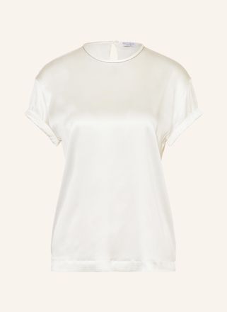 Brunello Cucinelli Brunello Cucinelli Blusenshirt Aus Seide Mit Schmucksteinen beige