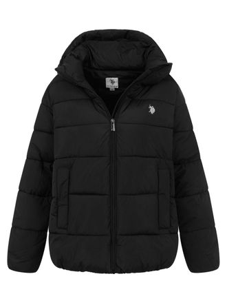 U.S.Polo Association Damen Winter-Steppjacke - mit gef&uuml;tterter Kapuze & Stehkragen