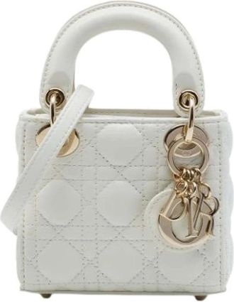 Dior Sac Micro Lady Mini doccasion - Femme - Pre-owned - Blanc - Taille: ONE Size