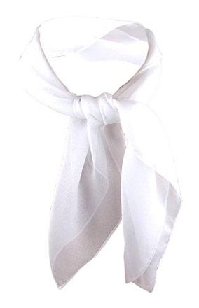 TigerTie dames Chiffon tissu nicki blanc blanc taille 50 cm x 50 cm - tissu foulard écharpe
