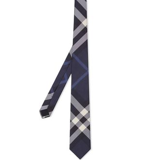 Burberry Homme, Accessoires, Bleu, Taille: ONE Size Cravate Classique en Soie &agrave; Carreaux