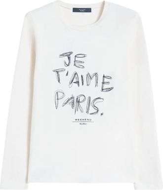 Max Mara Langarmshirt mit Buchstaben-Print - Nude