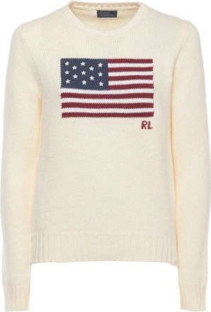 Ralph Lauren Femme, Pulls, Blanc, Taille: 40 FR Flag Sweater