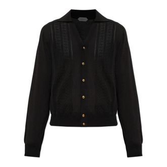 Versace Homme, Pulls, Noir, Taille: S Cardigan en soie
