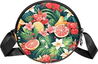 Generic Sac &agrave; bandouli&egrave;re Circle pour femme, petit sac &agrave; bandouli&egrave;re color&eacute; avec fermeture &eacute;clair, bretelles r&eacute;glables, sac &agrave; main rond d&eacute;contract&eacute; pour femme