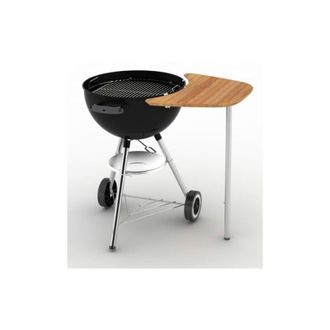 Weber Plan de travail en bambou pour barbecues &agrave; charbon - Surface de 47/57 cm - Pliable et l&eacute;ger - Pied r&eacute;glable en hauteur