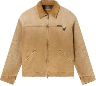 Golden Goose Reversible-jacket In Beige Cotton With Check-pattern