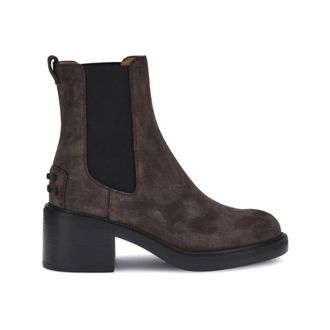 Tod's Wildleder Stiefeletten mit Gummidetail - - Shoes - Damen - Braun - 36 1/2 EU